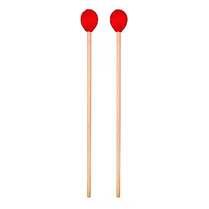 Marimba Mallets Medium Red Hard Yarn Head Keyboard Marimba Mallets with Maple Handles for Percussion Marimba Playing, Pack of 2