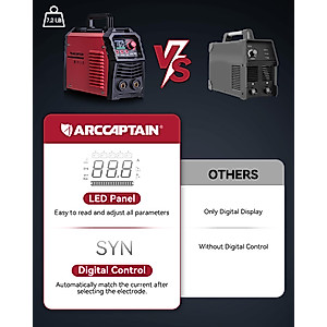 ARCCAPTAIN 110V/220V Stick Welder, [Large LED Display] 160Amp ARC Welding Machine with Synergic Control, IGBT Inverter Portable MMA Welder Machine with Lift Tig Hot Start, Arc force and Anti-Stick