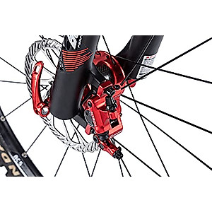 BUCKLOS Zoom HB-100 MTB Line Pulling Hydraulic Disc Brake Calipers Front + Rear, Aluminum Alloy Mountain Bike Hydraulic Disc Brakes with is/PM Universal Caliper Adapter for XC Trail, Fat Bike…
