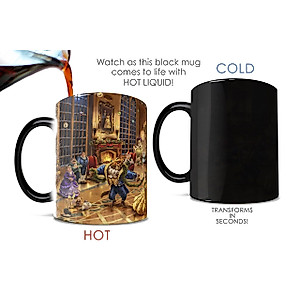 Morphing Mugs Disney – Beauty and the Beast – Thomas Kinkade Studios - One 11 oz Color Changing Ceramic Mug – Image Revealed When HOT Liquid Is Added!