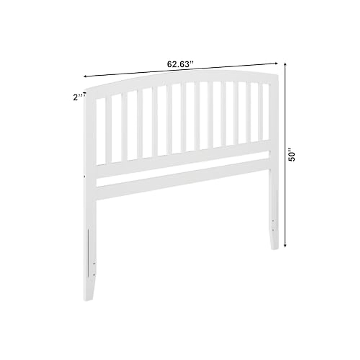 AFI Richmond Queen Size Headboard with Attachable Charger in White