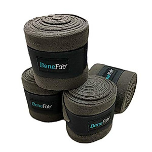 BENEFAB Therapeutic Polo Wraps | Set of 4 | Far-Infrared Technology Keeps Muscles Supple, Prevents Injuries, Promotes Blood Flow, Reduces Pain & Stiffness | Grey | Pony Size (Pony)