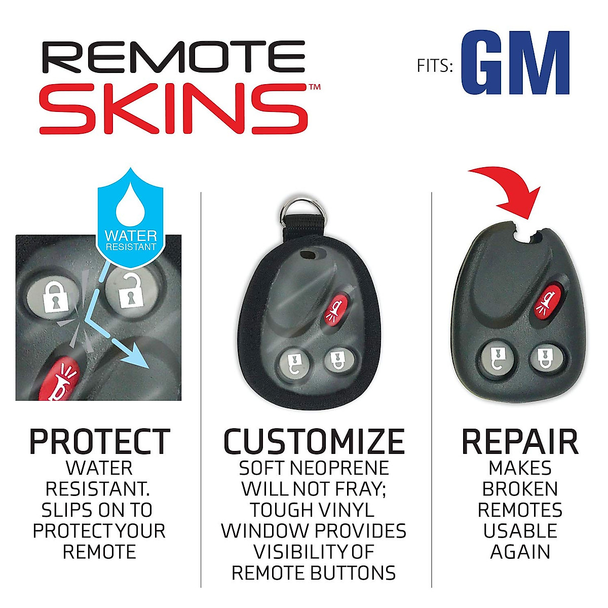 Lucky Line Flexible Remote Skin, GM Models, 1 Pack (48901) , Black