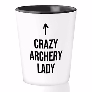 Archery Shot Glass 1.5oz - Archery Lady B - Funny Gift For Archery Coach Athlete Hunt Target Shot Trainer Arrow Bow Sport