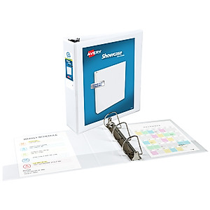 Avery Economy Showcase View 3 Ring Binder, 3" Round Rings, 1 White Binder (19751)