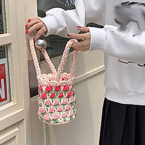 XBWEI Flower Bag DIY Hand Knitting Bag Wool Crochet Knitting Gift (Color : A, Size : 1)