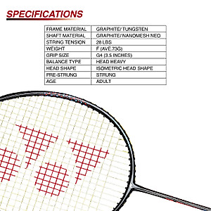 YONEXYONEX Astrox Smash Badminton Racket, Black/red