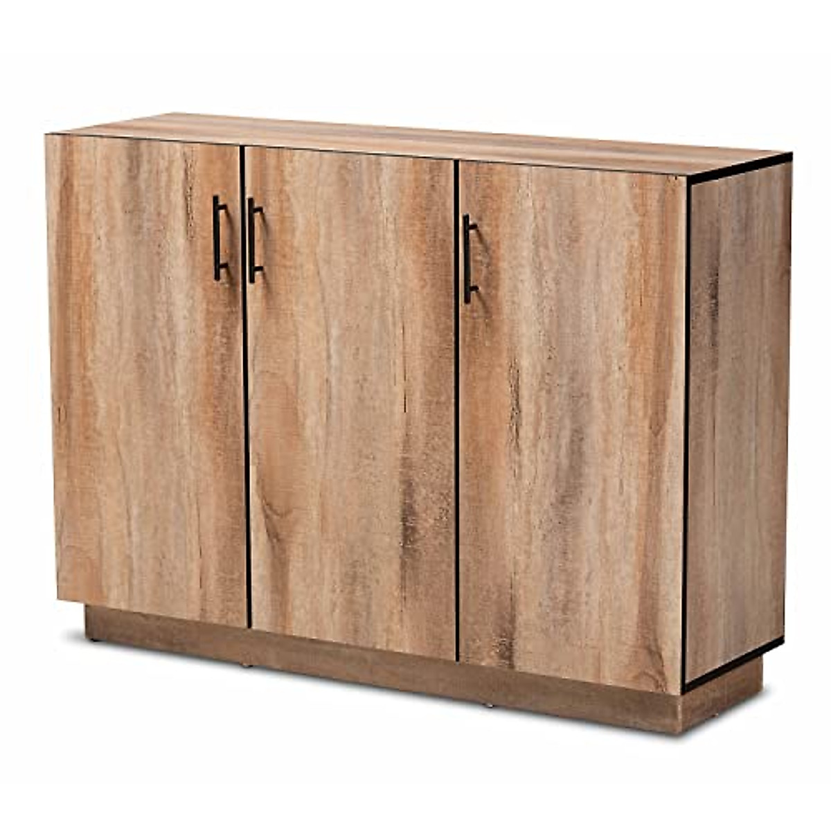 Baxton Studio Patton Oak Finished Wood 3-Door Dining Room Sideboard Buffet