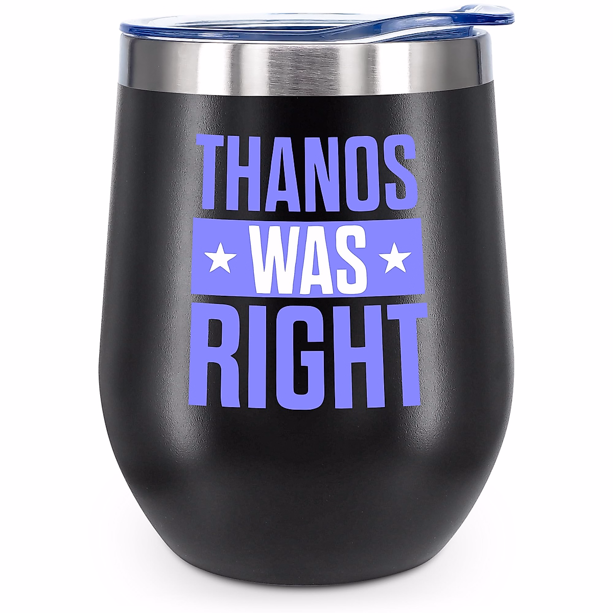 ATHAND Thanos Was Right Tumbler Coffee Mug TV Show Merch,Novelty Thanos Cups,12 OZ Insulated Tumblers with Lid,Funny Birthday Father Day Gifts For Dad Husband Him Men Boyfriend (Pack of 1)
