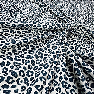 Generic Animal Print Black and White Leopard Nylon Spandex Fabric 4 Way Stretch by The Yard for swimwear dancewear sportwear dress