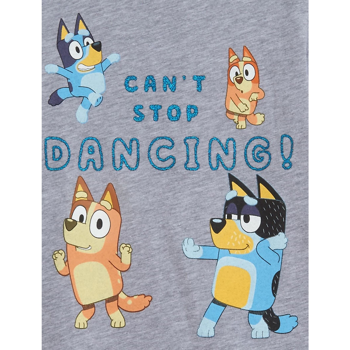 Bluey Family Bingo Bandit Mom Little Girls Graphic T-Shirt Gray 5-6