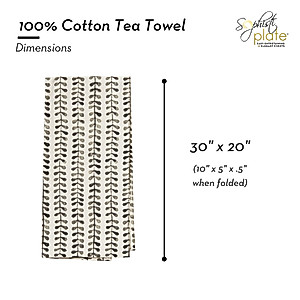 Sophistiplate Tea Towel for Kitchen, Dining - 3 Pack Black & White Set - 100% Cotton - Black White Tea Towels - Machine & Hand Washable Hand Towels - Reusable Cleaning Cloths - 30” x 20”