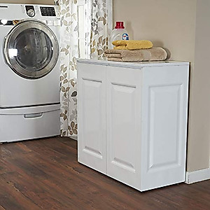 Household Essentials White Metal Cabinet Hamper