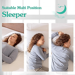 Three Geese White Goose Feather and Polyester Bed Pillows Queen/Standard Size Set of 1- Soft 600 Thread Count 100% Cotton, Medium Firm,Soft Support, White Solid