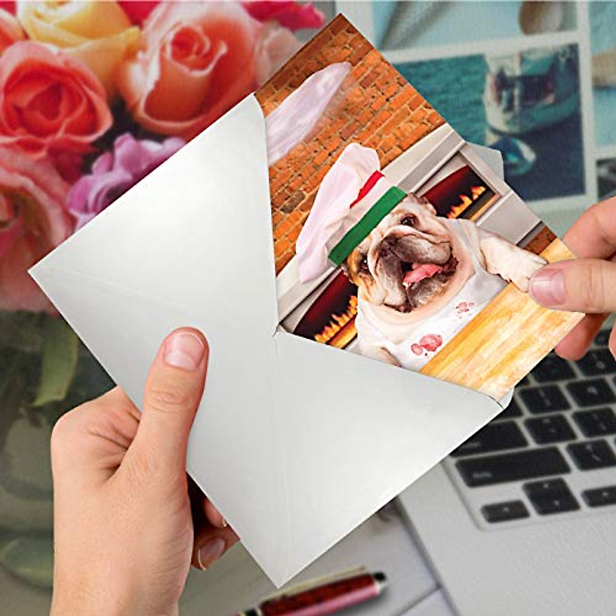 NobleWorks - 1 Adorable Birthday Card Funny - Pet Dog Animal Humor, Bday Notecard with Envelope - Pizza Dog C3208BDG