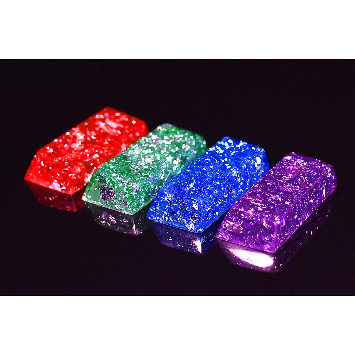 Handmade 2.25u Enter Keycap Thick Resin Translucidus Backlit Key Cap OEM Profile for Cherry MX Gaming Mechanical Keyboard (Blue)