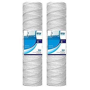 Compatible 10"x2.5" EcoPure EPW2S String Wound Whole Home Replacement Water Filter-Universal Fits Most Major Brand Systems (2 Pack), White