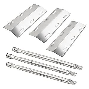 Derurizy Repair Kit Replacement for Ducane 3 Burner 3100, 3200, 3400, 30400040, DUCHD1, 30500048, 30500602, DUCHP1 Gas Grill Stainless Steel Grill Burner Tube, Heat Plate Tent Shield, 17"