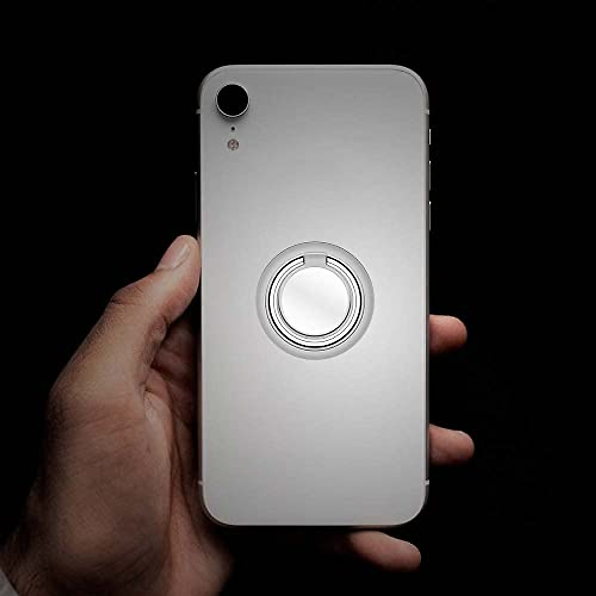 Phone Grip Ring Holder, 360° Rotation Finger Gripper and Kickstand for iPhone & Samsung, Compatible with Cell Phone Magnet and All Magnetic Mounts - Silver