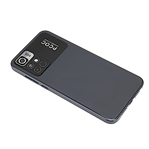 6.1 Inch Screen Smart Phone, Black Stylish Appearance M4 Pro Phone Ultra Thin for Daily Life (US Plug)