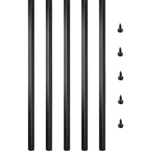 VEVOR Balusters 32 Inch-101 Pack Staircase with Screws Square Aluminum Railing, for Outdoor Stair Deck Porch, Black