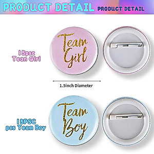 Gentlife Gender Reveal Button Pins 30 Pcs, Team Boy Girl Button Pins Baby Shower Pink Blue Button Pin for Baby Shower Party Favors Gender Reveal Party Supplies