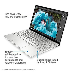 HP Envy 13 Laptop, Intel Core i7-1065G7, 8 GB Ram, 256 GB SSD Storage, 13.3” Full HD Touchscreen, Windows 10 Home, Fingerprint Reader (13-ba0010nr, 2020 Model)