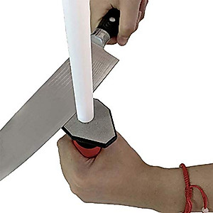 Abuycs 10 Inch Ceramic Rod Knife Honing, Ceramic Diamond Sharpening Rod for Stainless Steel Knives, Professional Knife Sharpener Rod for Home Kitchen