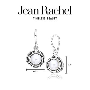 925 Sterling Silver Stud Earrings With A Fresh Water White Pearl, Wire Wrapped Bezel, Antique finish, Hypoallergenic, Nickel & Lead-free, Gift for Her, French Wire Earring Back, Pearl