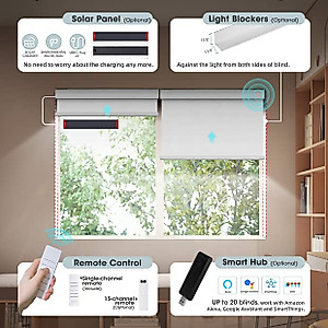 Motorized Blinds with Remote: Canisteo Battery Powered Control Electric Smart Roller Shades Remote for Windows Cordless 100% Blackout, White, 20'' W X 72'' H (WM25/L)