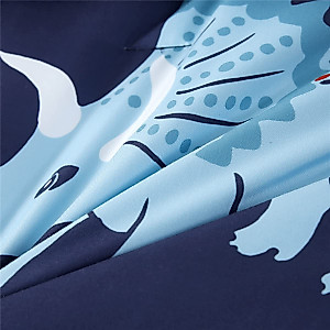 URBONUR 4-Piece Toddler Bedding Set - Ultra Soft Cartoon Jurassic Dinosaur Print Boys Toddler Comforter Set - Include Comforter, Flat Sheet, Fitted Sheet and Reversible Pillowcase, Navy Dinosaur