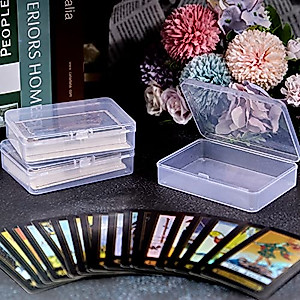 ZORRITA 6 Pack Small Plastic Containers with Hinged Lids, Rectangle Clear Plastic Storage Boxes for Beads, Jewelry, Game Pieces and Crafts Items (4.5 x 3.3 x 1.1 Inch)