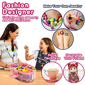 Pop Beads, Jewelry Making Kit for Girls, Art and Craft Toys Gift, DIY Bracelets Necklace Hairband and Rings Creativity Set for Kids Age 3 4 5 6 7 8 Year Old