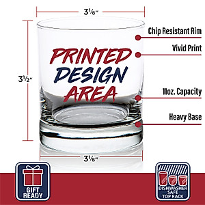 Lucky Shot - American Flag Fisherman Novelty Whiskey Glass Gift for Men or Women | America Patriot Fish Flag Gift for Fishing & Whiskey Lover - (11 oz) Highball Glass