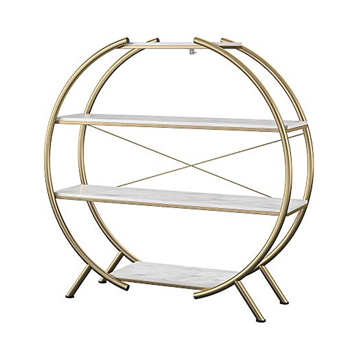 CosmoLiving by Cosmopolitan Bookcase, White Marble