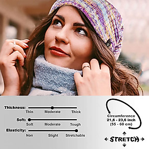 Ruphedy Women Slouchy Beanie Hat Knit Long Baggy Slouch Skull Cap for Winter (Solid-Black)