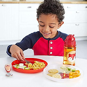 Skip Hop Non-Slip Baby Plates, Zoo Smart Serve, 2 Pack, Fox