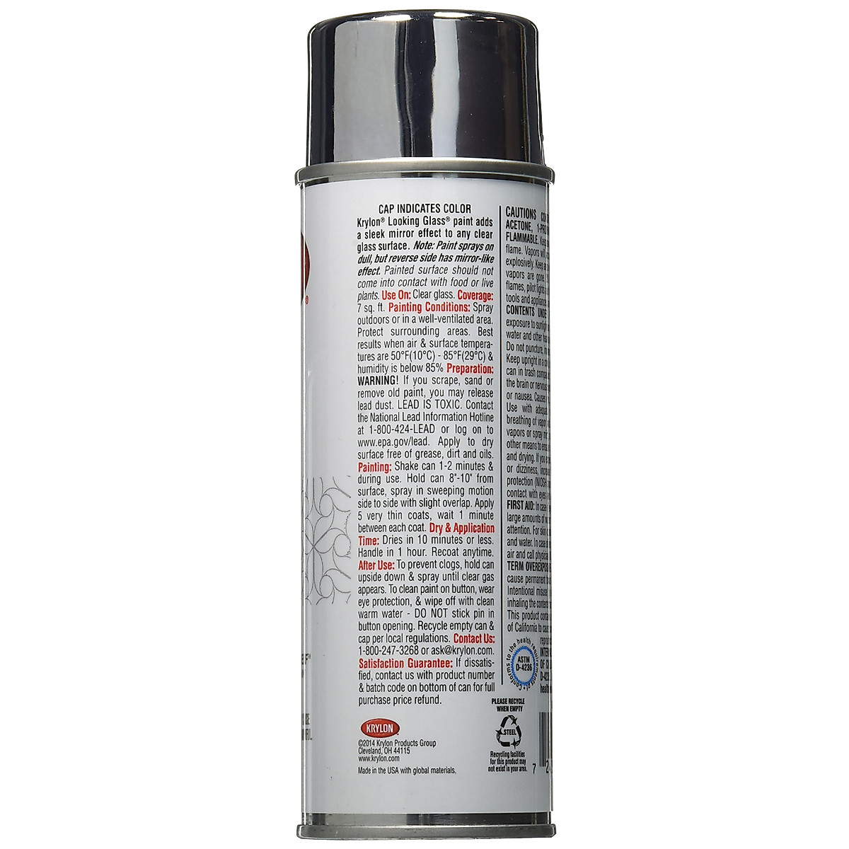 Krylon Looking Glass Silver-Like Aerosol Spray Paint 6 Oz.