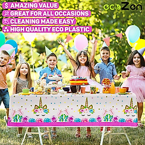 Extra-Large 2 Packs Unicorn Tablecloth, Unicorn Table Cloth for Birthday Party, 108”x54” Disposable Table Cover, Ideal Party Supplies for Unicorn Themed Baby Shower and Birthday Decoration for Girls