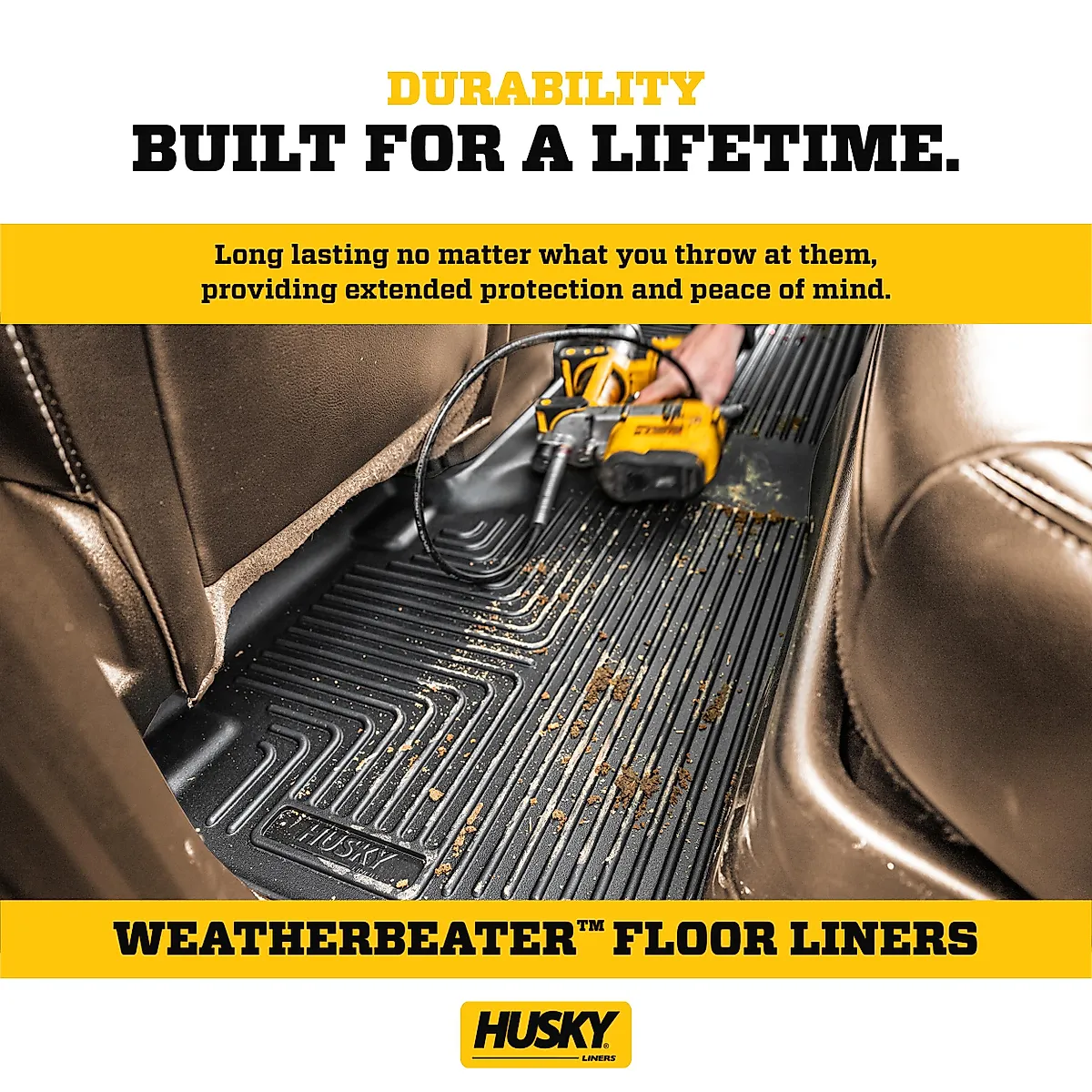 Husky Liners | Weatherbeater | Fits 2011 - 2020 Toyota Sienna | Second Row Liner, Black | 19841