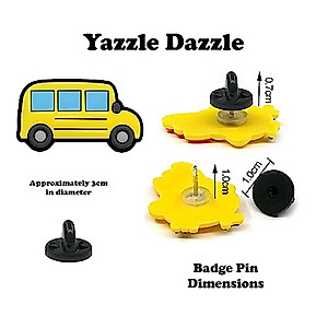 School Bus Apparel Pin Badge Pin Lapel Pin Unisex Yazzle Dazzle School Bus Homework Test Exam Learn Learning Class Student Chalkboard Teacher