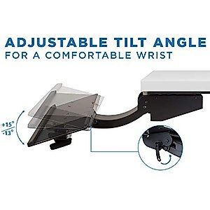 Mount-It! Sit Stand Keyboard Tray, Height Adjustable Under Desk Keyboard and Mouse Drawer, Full Motion Standing Design with 13.4 Inches of Vertical Adjustment, 26.5 in Wide Platform