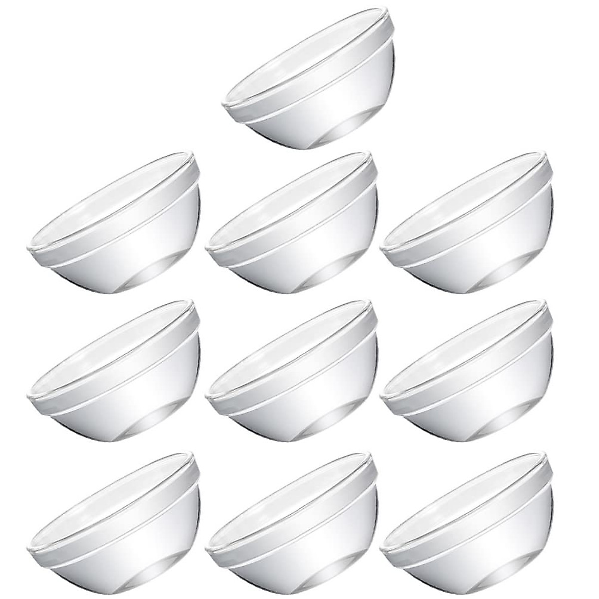 Angoily Stackable Clear Bowl Mini Glass Bowls Set of 10, Clear Mini Prep Bowl Glass Serving Bowls for Kitchen Prep, Dessert, Dips, Candy Dishes (2.4 Inch) Side Dishes