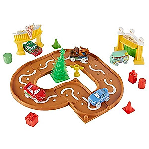 ​Disney and Pixar Cars Toys Mini Racers Advent Calendar with 5 Toy Cars, Track Pieces and Mini-Toy Accessories 25 Surprises Holiday Gifts for Kids