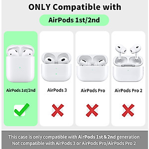 MOLOPPO Case Cover Compatible with AirPods, Soft Silicone Protective Cover with Keychain for Women Men Compatible with Apple AirPods 2nd 1st Generation Charging Case, Front LED Visible- Sky Blue