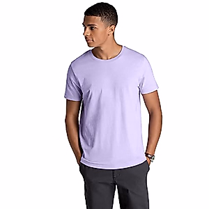 Fruit of the Loom Men's Recover Cotton T-Shirt Made with Sustainable, Low Impact Recycled Fiber, Lilac Petal, Medium