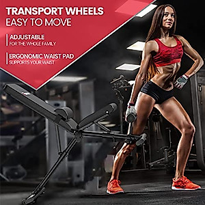 PASYOU Adjustable Weight Bench,880LB Weight Capacity for Strength Training Bench Press Foldable Incline Decline Bench for Full Body Workout PA500