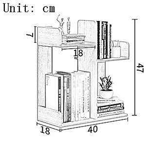 Storage Rack Bookshelf Magazine Rack Shelf Partition Stratification Desktop Office Desk Home Dormitory 40X18X47CM MUMUJIN (Color : Blue)