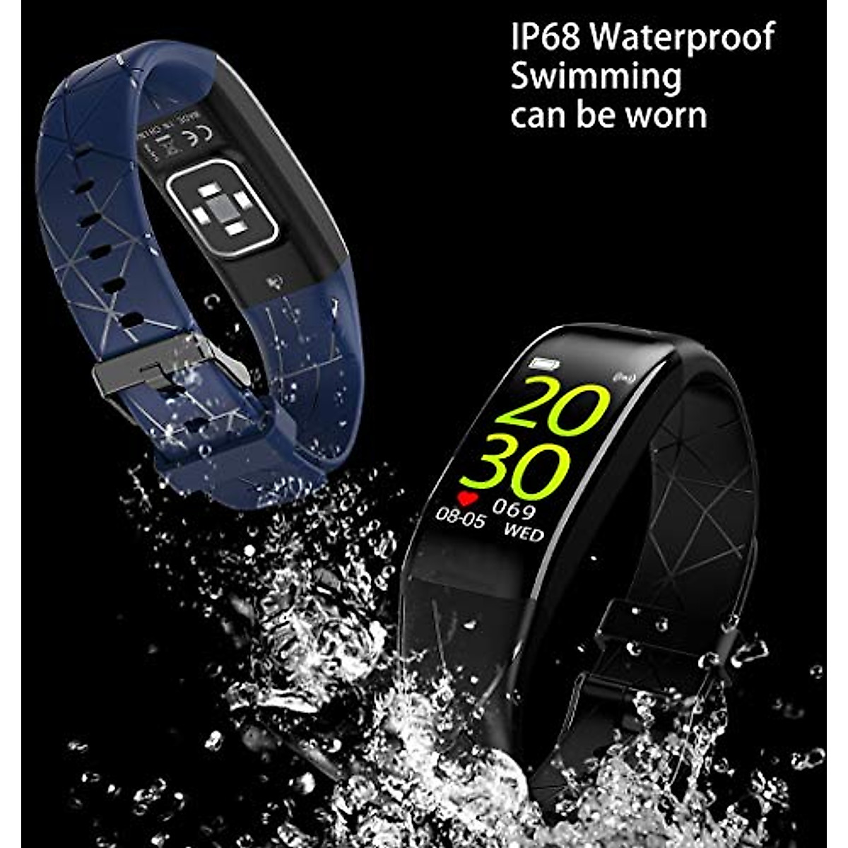 Fitness Tracker WB11, Smart Watch Activity Tracker with Heart Rate Monitor, IP67 Waterproof Smart Band with Step Counter, Calorie Counter, Pedometer Sport Watch for Women and Men (Latest Exclusive)