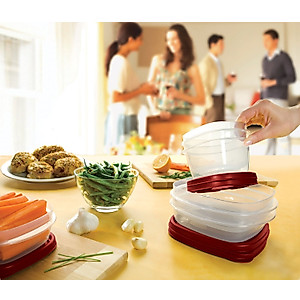 Rubbermaid Easy Find Lids Food Storage-Containers, Racer Red, 18-Piece Set
